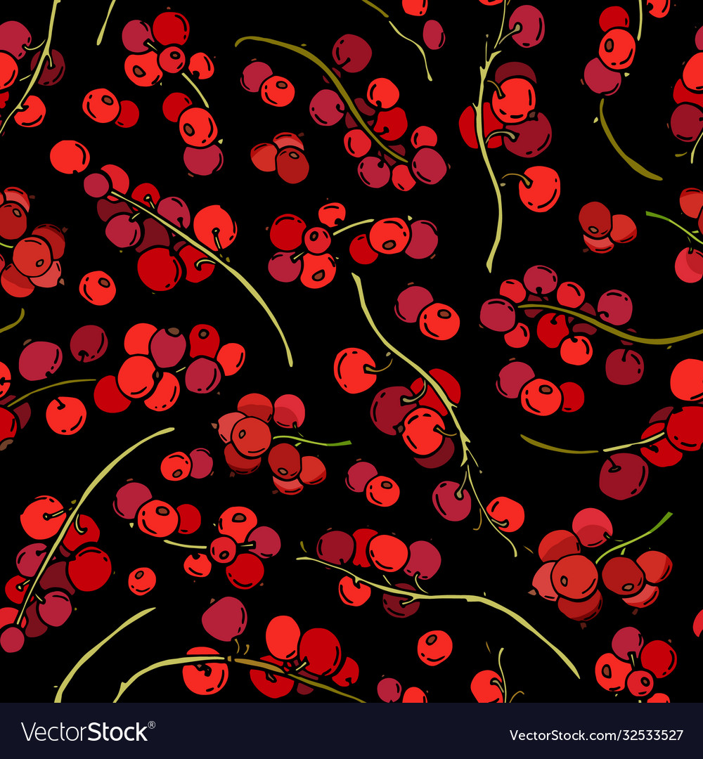 Red currant seamless pattern Royalty Free Vector Image