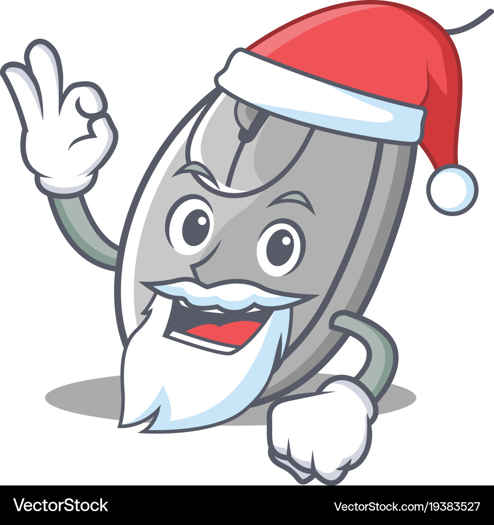 Santa mouse mascot cartoon style Royalty Free Vector Image