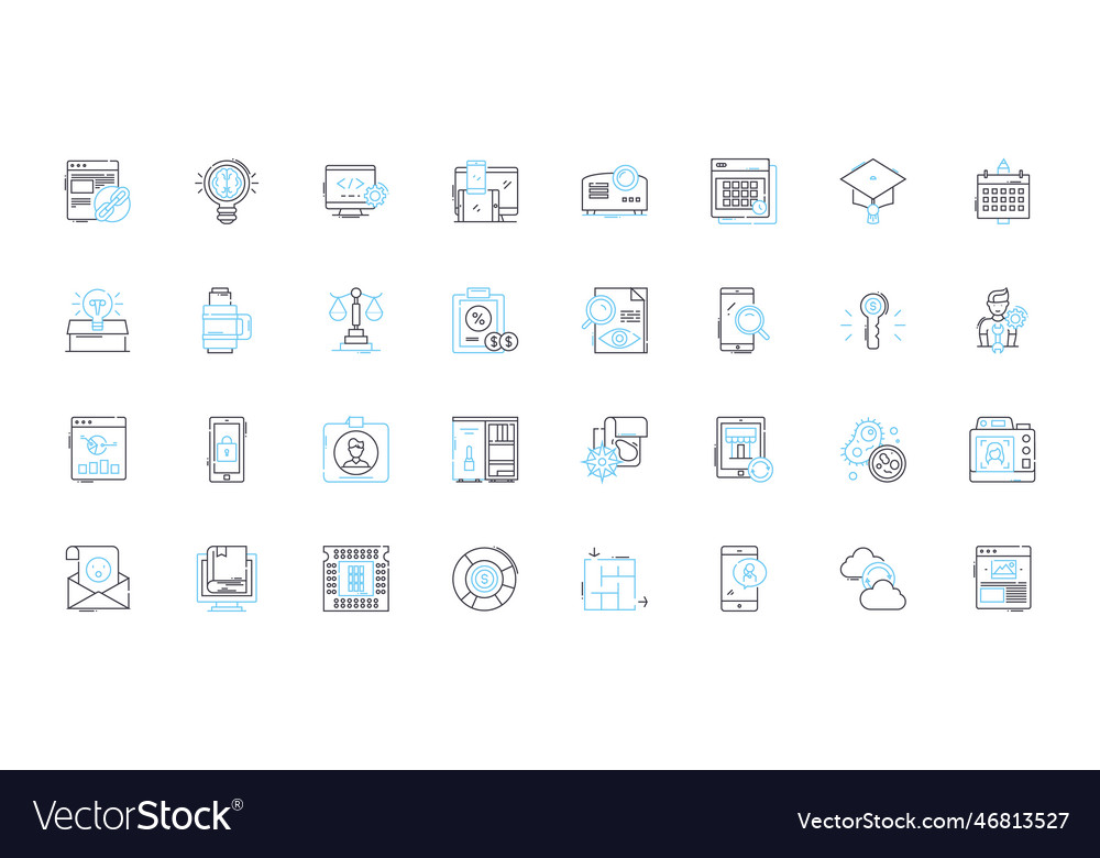 Service quality linear icons set excellence Vector Image Service quality linear icons set excellence Vector Image