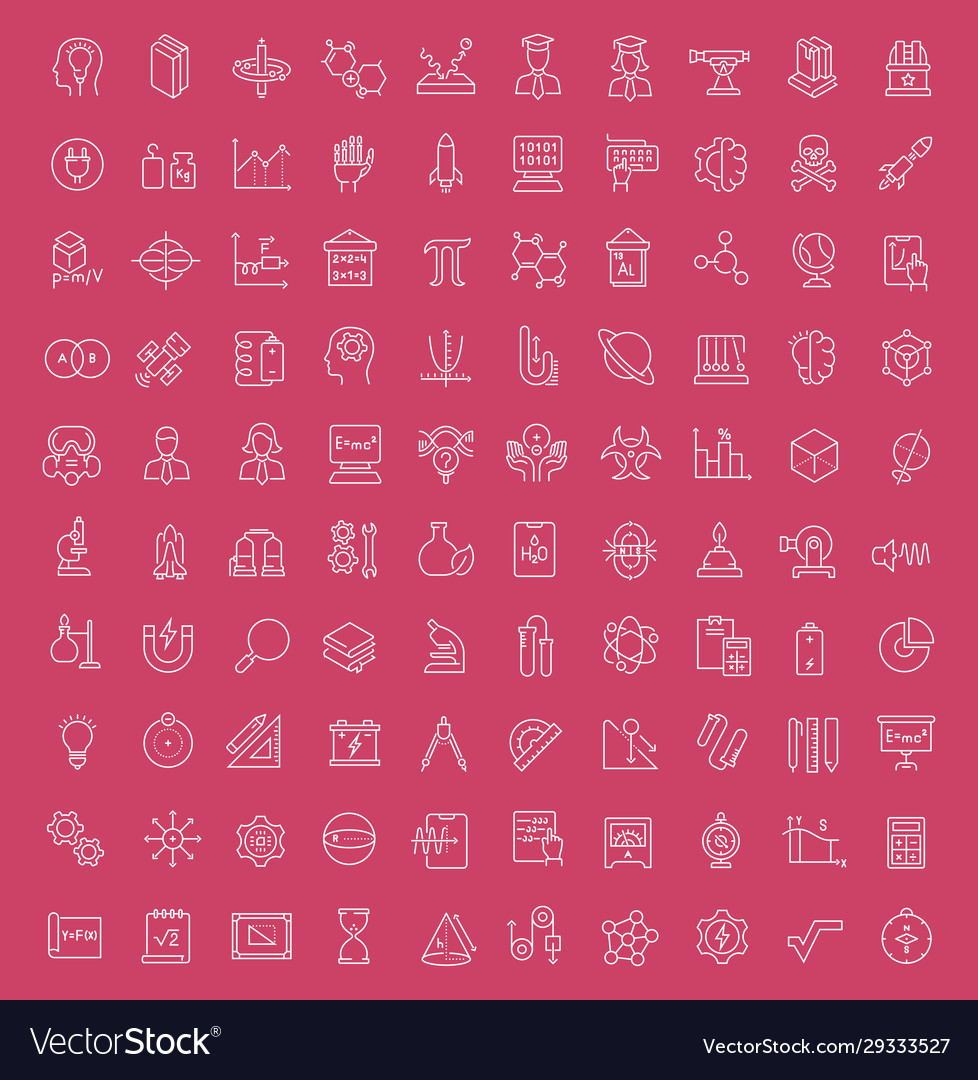 Set line icons science Royalty Free Vector Image