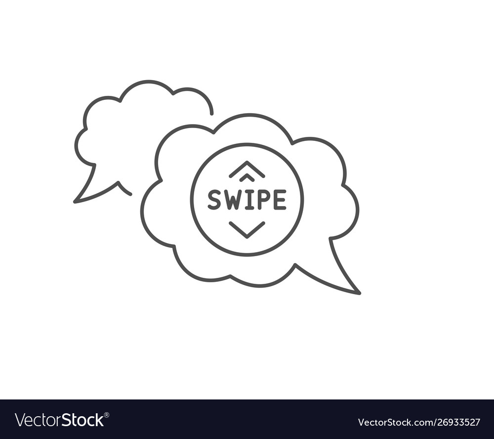 Swipe up button line icon scrolling arrow sign Vector Image