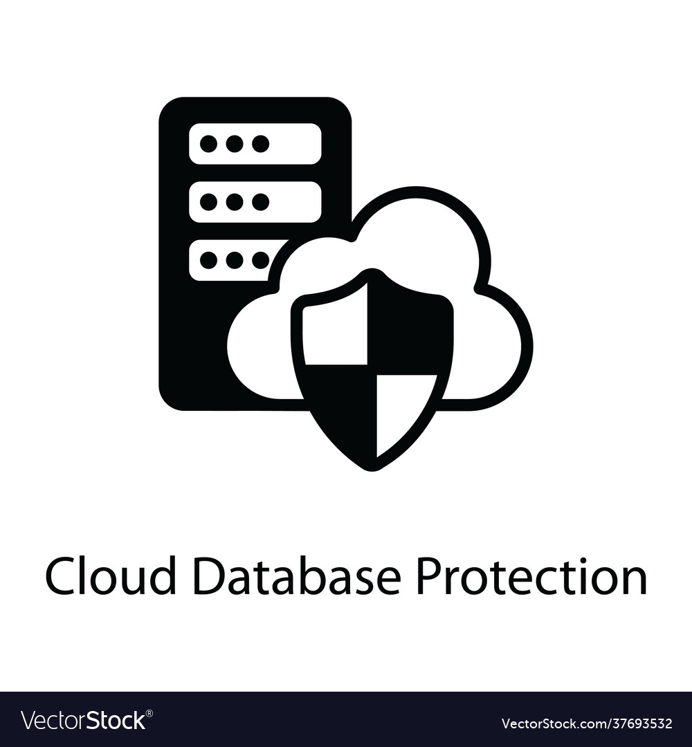 Cloud database protection Royalty Free Vector Image