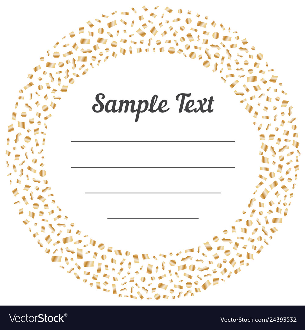 Confetti golden and tiny with sample text falling Vector Image
