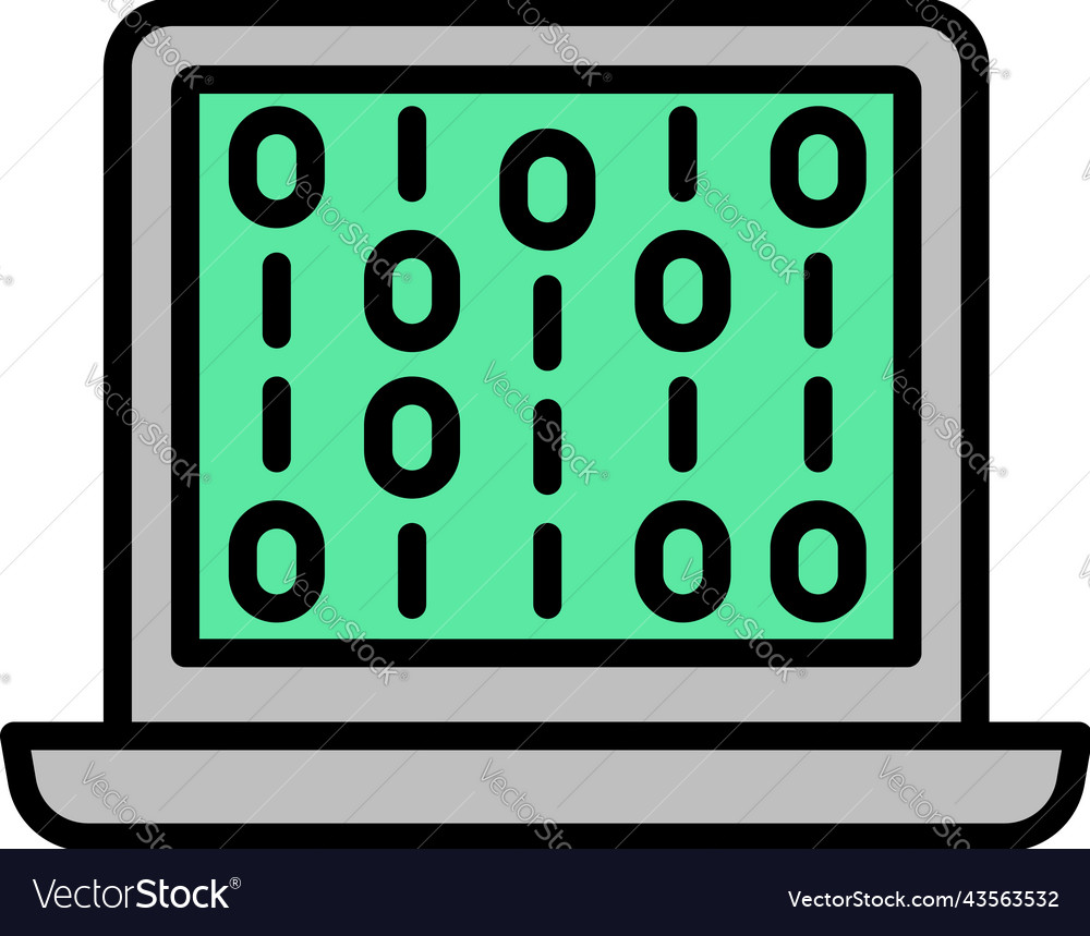 Digital data icon outline computer risk Royalty Free Vector Digital data icon outline computer risk Royalty Free Vector