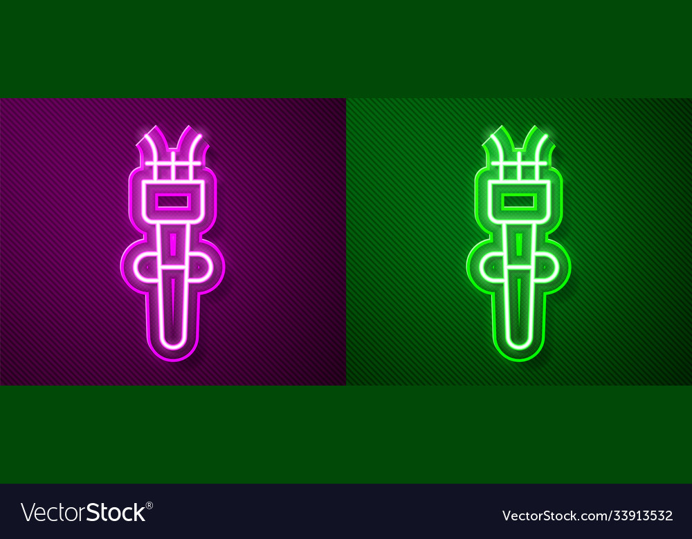 Glowing neon line torch flame icon isolated Vector Image Glowing neon line torch flame icon isolated Vector Image