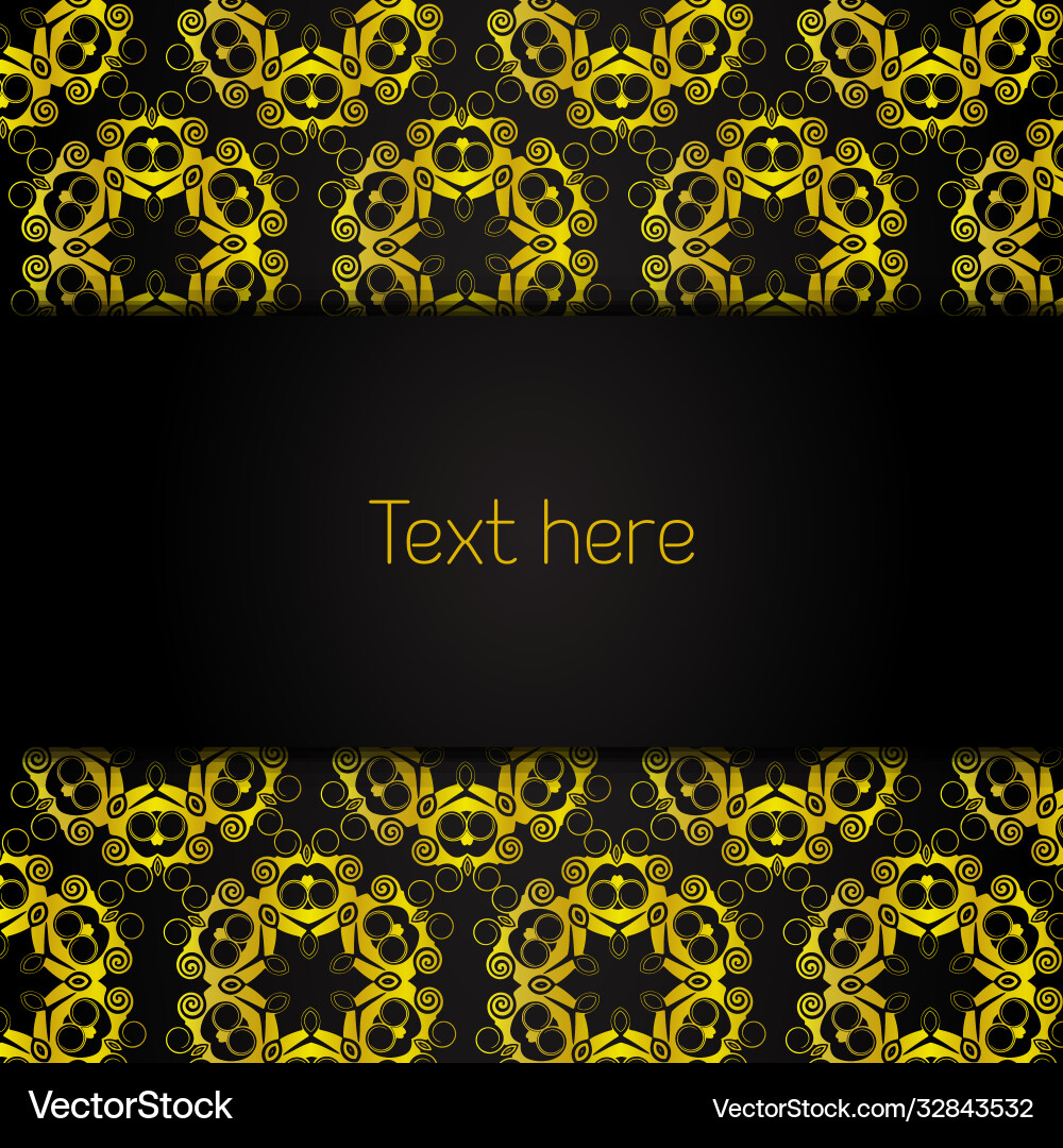Golden background with symmetrical ornament Vector Image