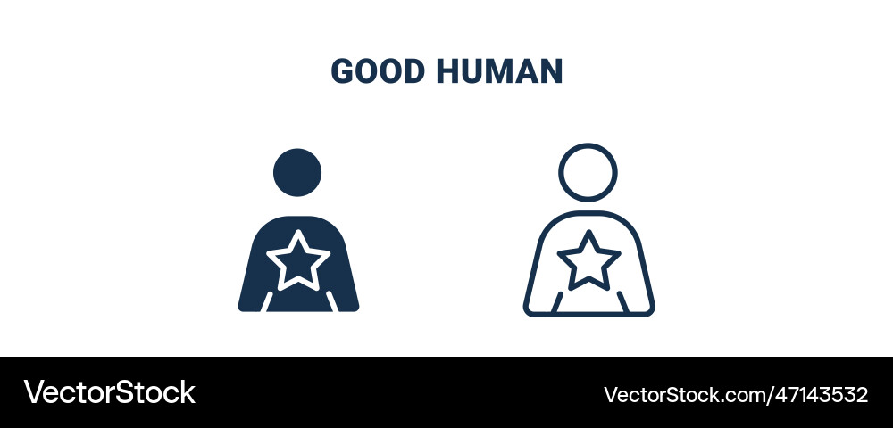 Good human icon outline and filled human Vector Image