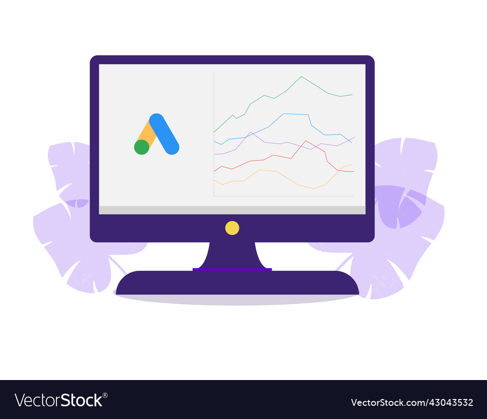 Google ads analytics Royalty Free Vector Image