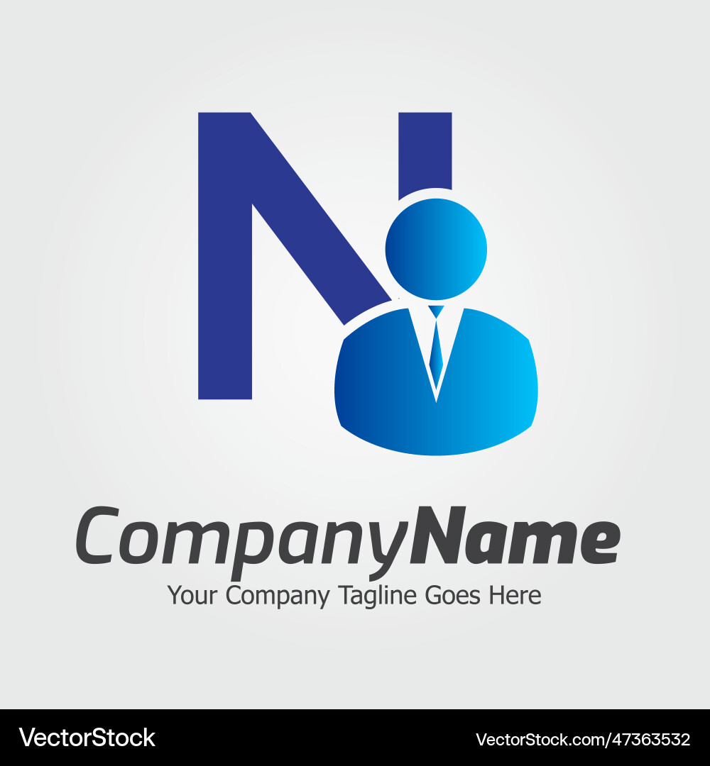 Letter n logo template colorful n Royalty Free Vector Image