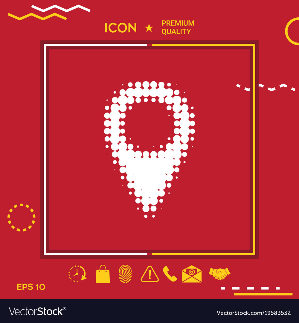 Map pointer halftone logo Royalty Free Vector Image