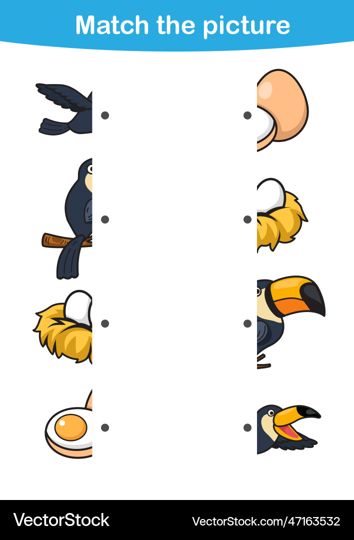 Matching children educational gamematch pictures Vector Image