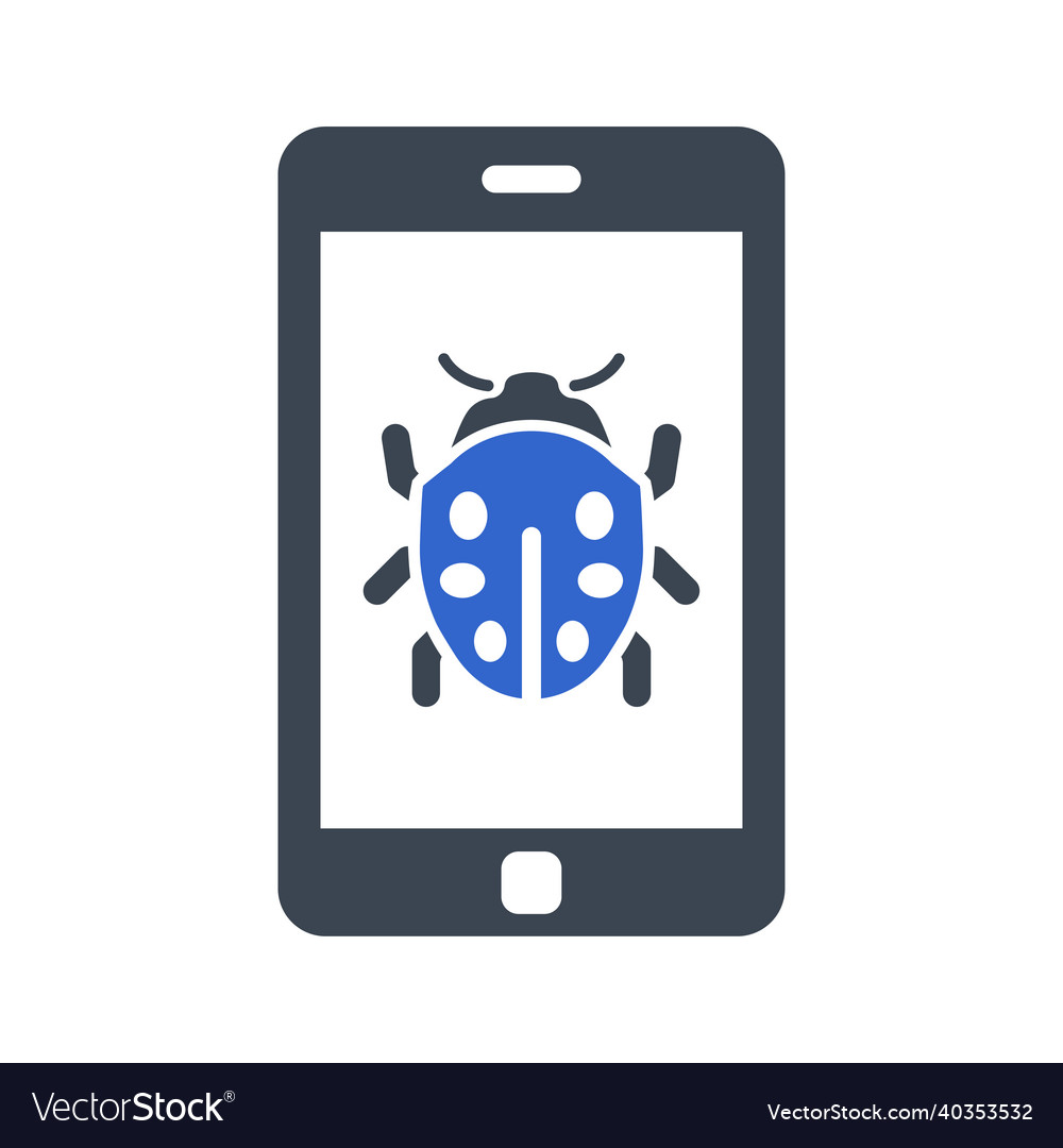 Mobile bug icon Royalty Free Vector Image - VectorStock
