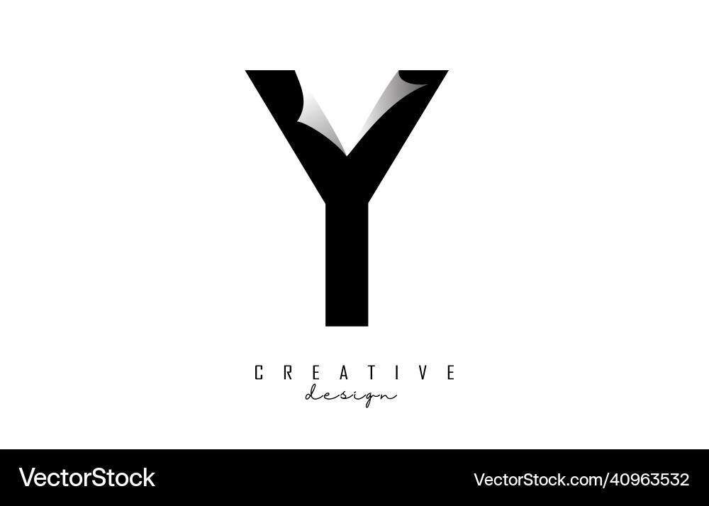 Paper cut letter y with creative cut letter Vector Image
