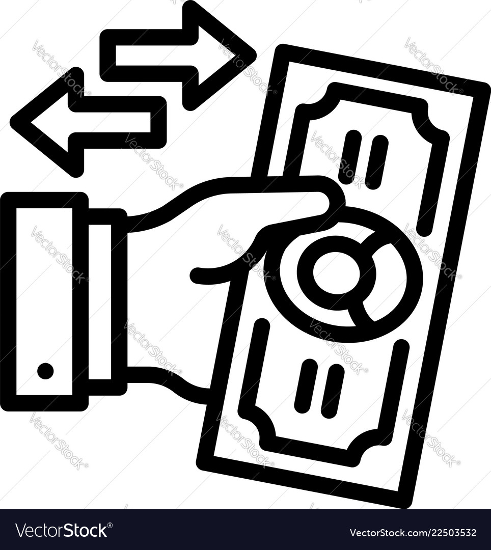 Reverse bribery icon outline style Royalty Free Vector Image