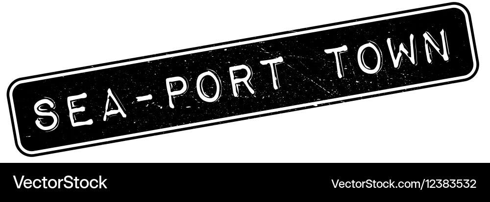 Sea-port town rubber stamp Royalty Free Vector Image