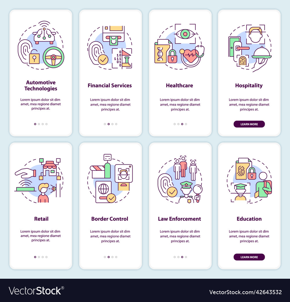 Usage Of Biometric Technology Onboarding Mobile Vector Image