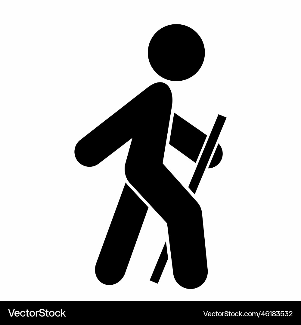 Walker with hole person black symbol Royalty Free Vector