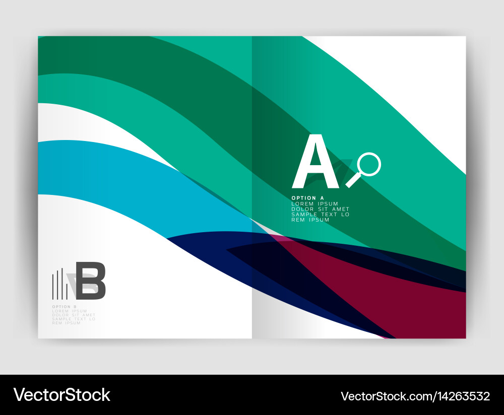 Wave design business brochure or annual report Vector Image