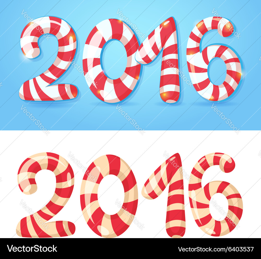 2016 new year numbers congratulations card Vector Image