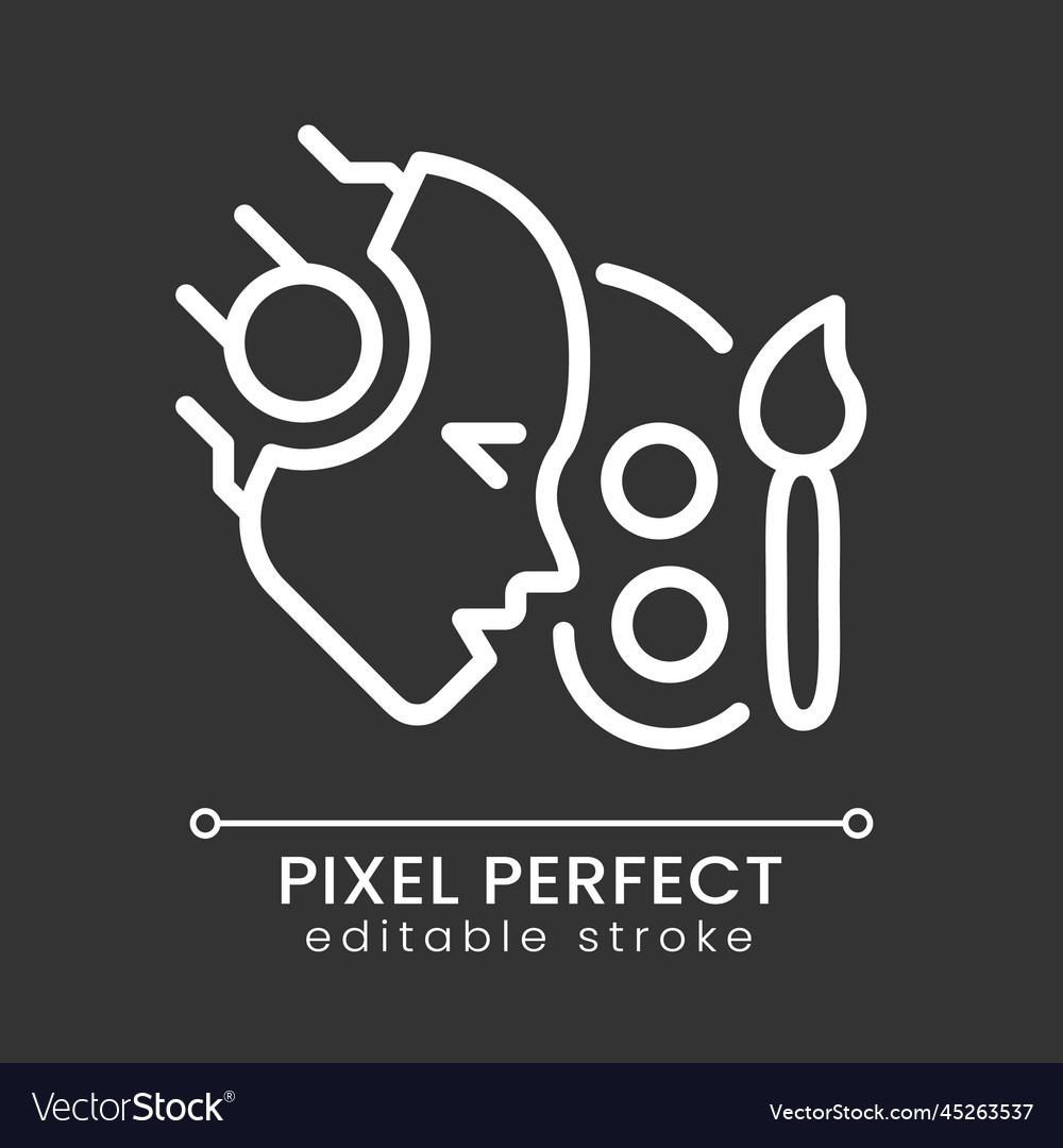 Ai creates pixel perfect white linear icon Vector Image Ai creates pixel perfect white linear icon Vector Image