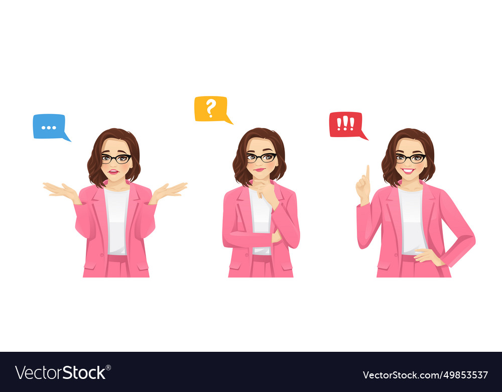 Business woman thinking making idea Royalty Free Vector Business woman thinking making idea Royalty Free Vector