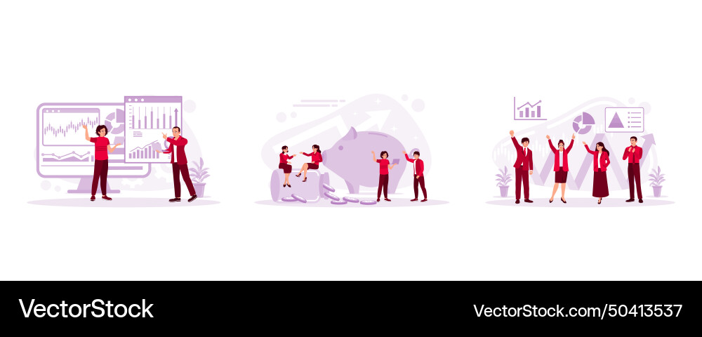 Businessman using his computer monitor Royalty Free Vector