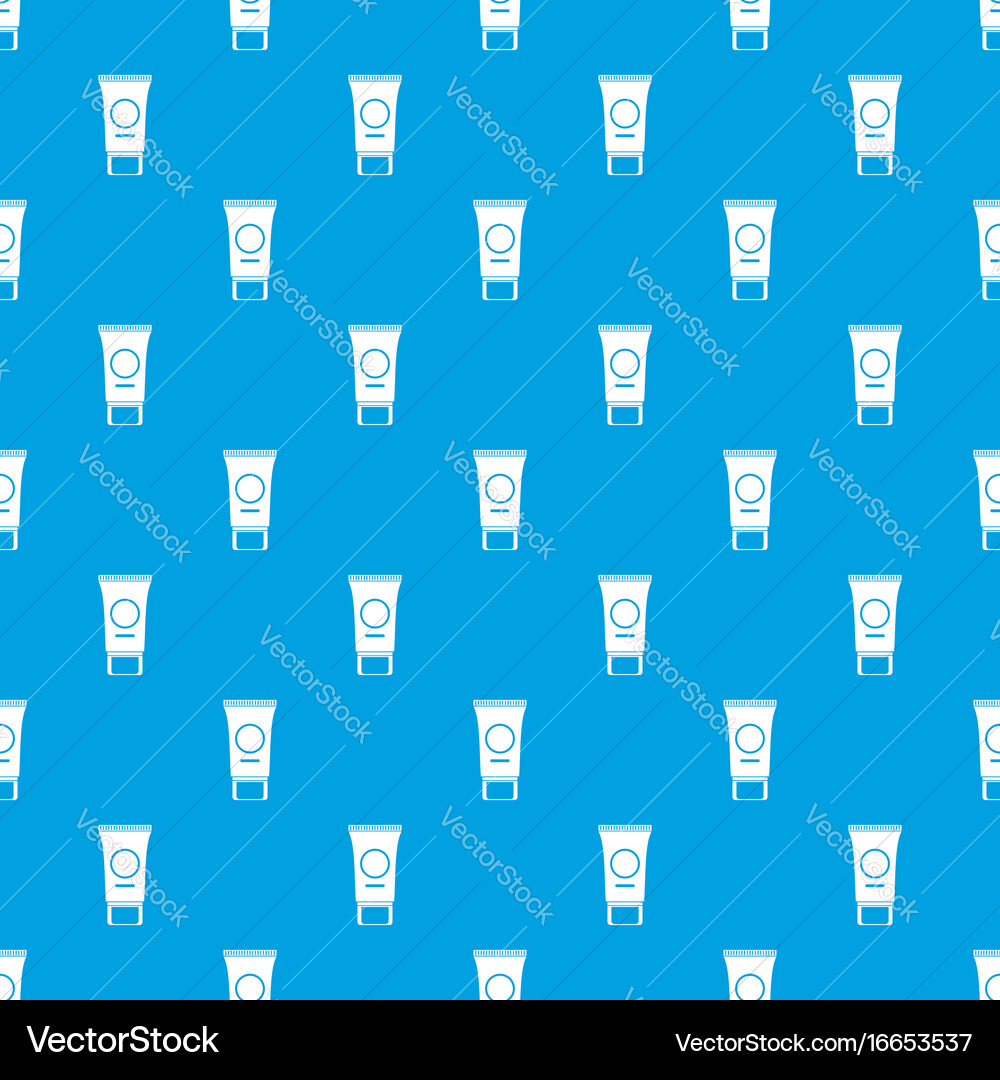 Cosmetic cream tube pattern seamless blue Vector Image