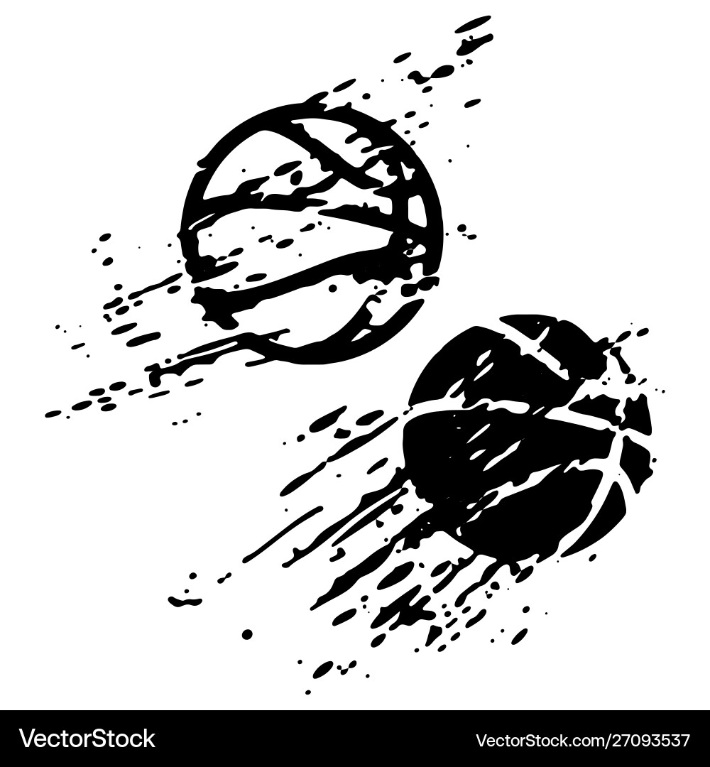 Distressed basketball ball on white background Vector Image