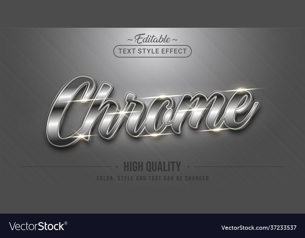 Editable text style effect - chrome Royalty Free Vector