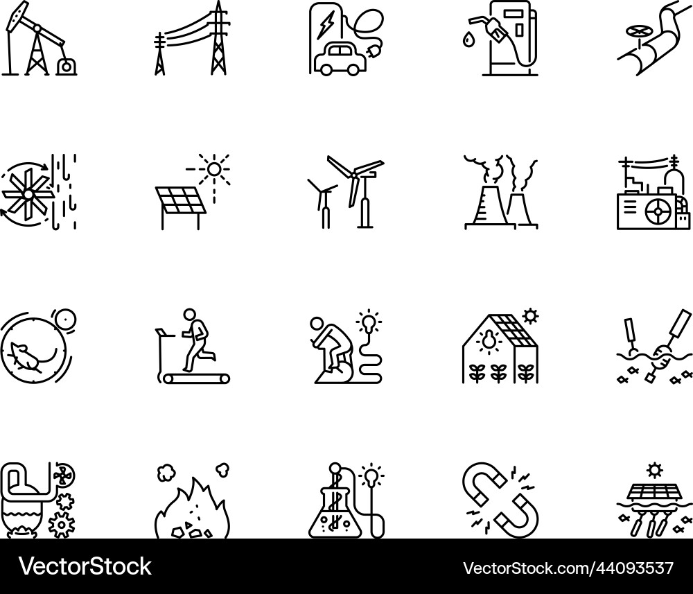 Energy and fuel icon set Royalty Free Vector Image