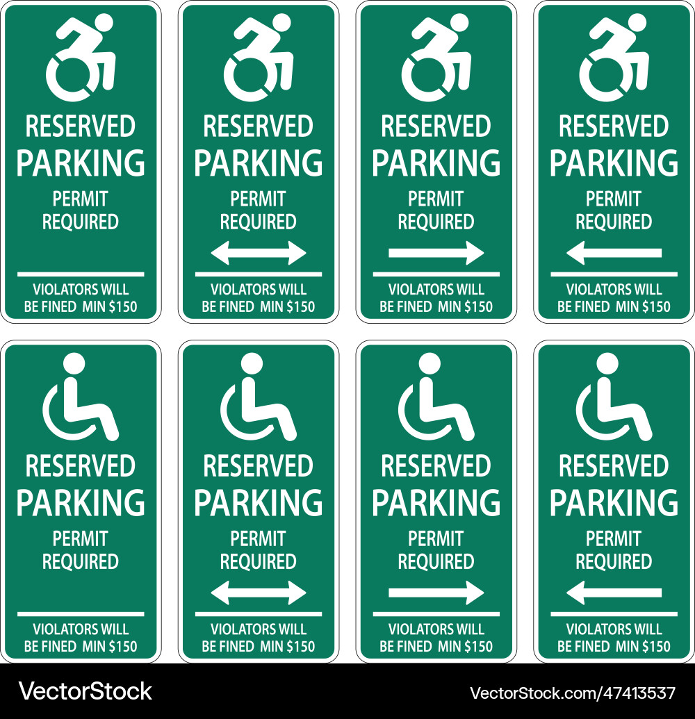 Handicap parking sign on white background Vector Image