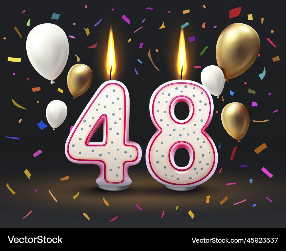 Happy birthday years 48 anniversary Royalty Free Vector