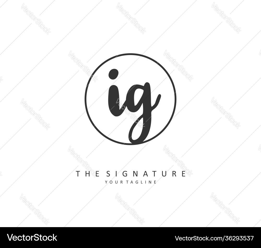 Ig initial letter handwriting and signature logo Vector Image