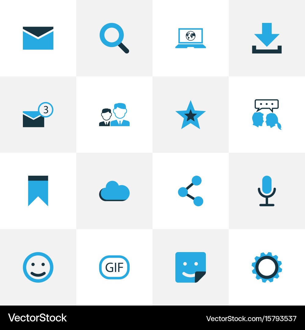 Internet colorful icons set collection Royalty Free Vector