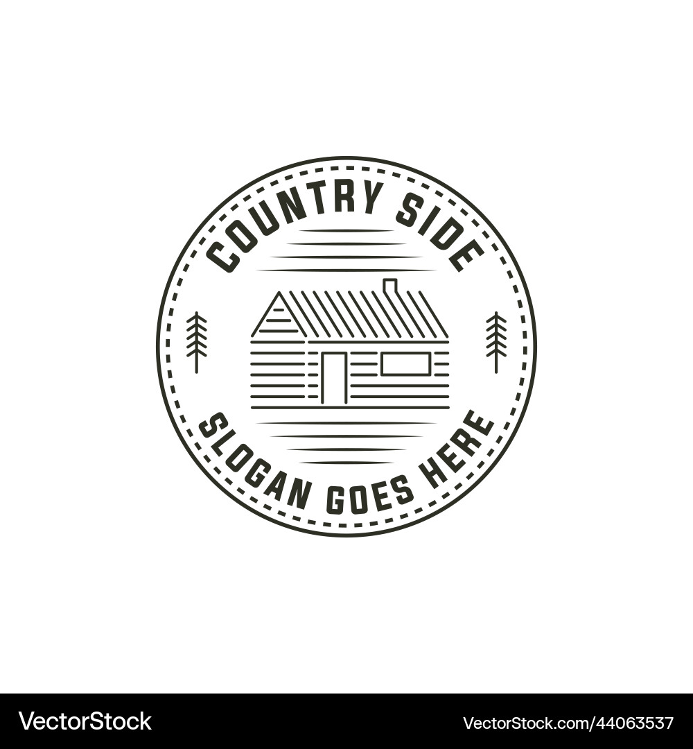 Minimalist countryside cabins logo design emblem Vector Image