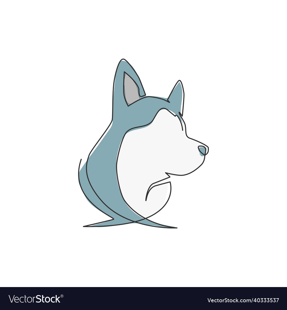 One continuous line drawing of simple cute Vector Image