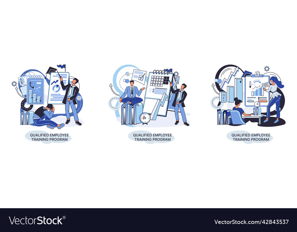 Qualified employee training program refresher Vector Image