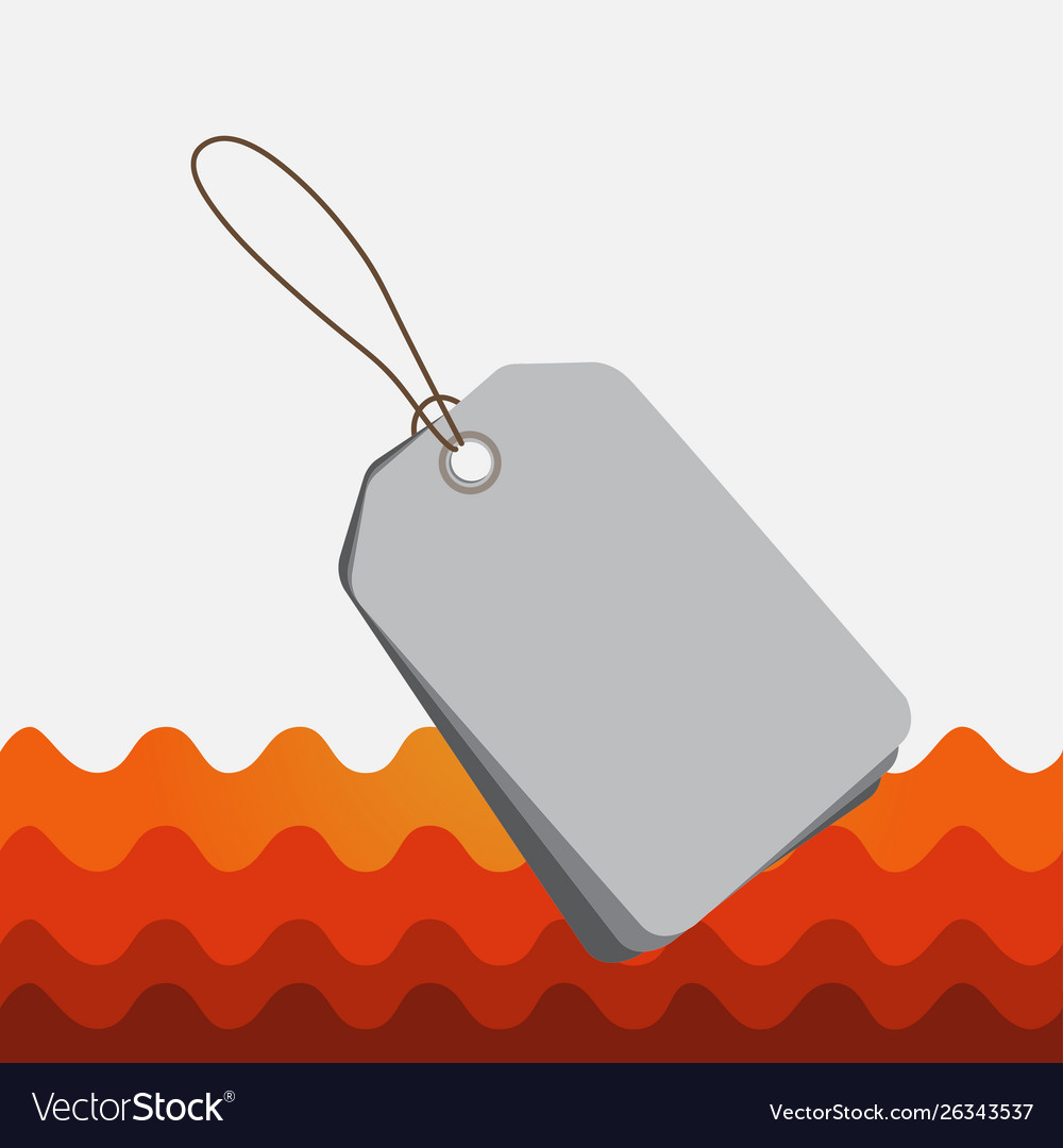 Rectangle shaped label attached black string Vector Image