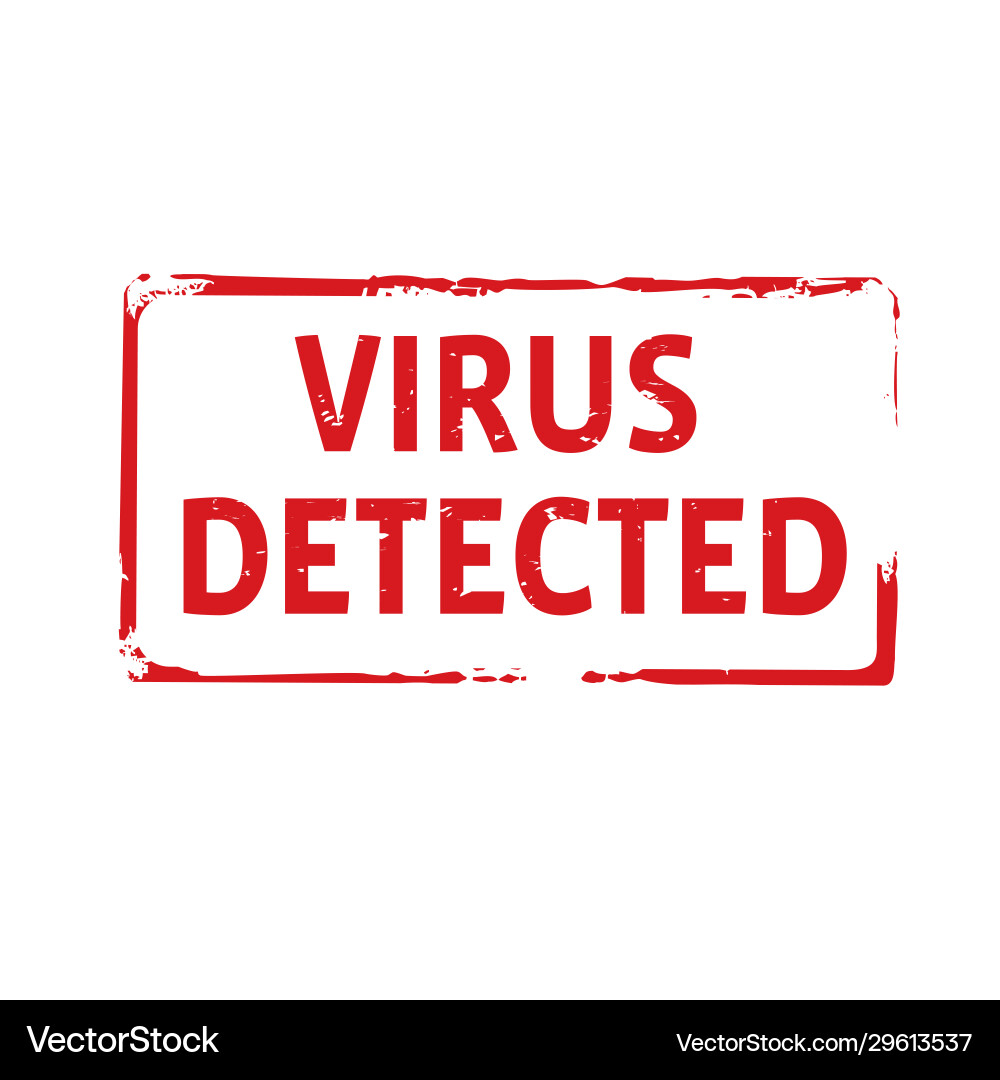 Red stamp and text virus detected Royalty Free Vector Image