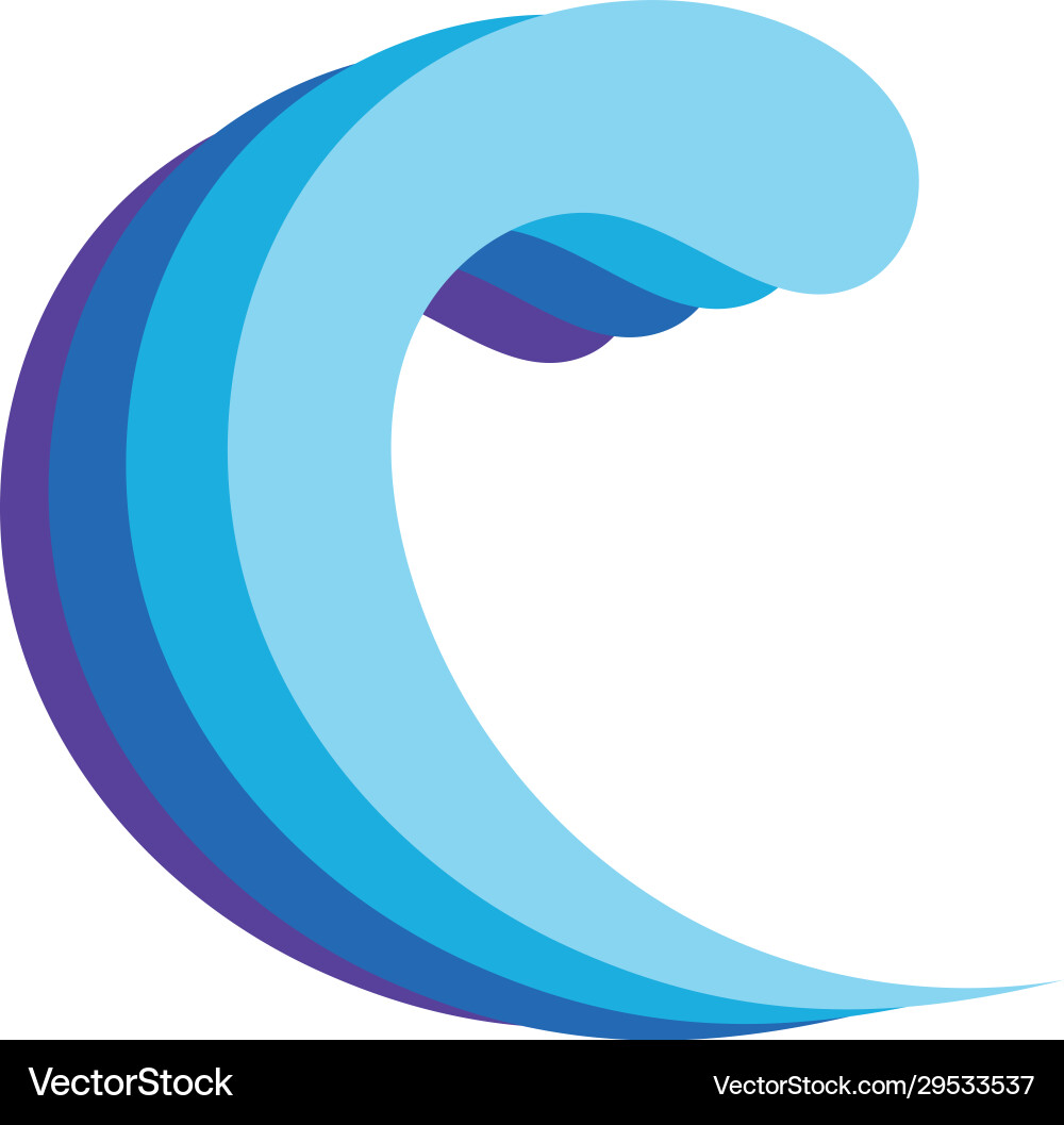 Sea wave logo ocean storm tide waves wavy river Vector Image