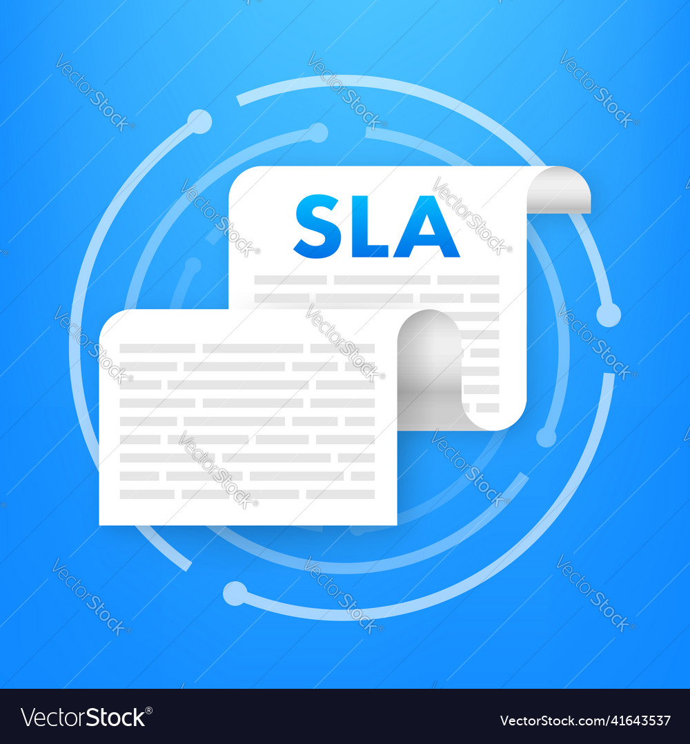 Sla - service level agreement commitment between Vector Image