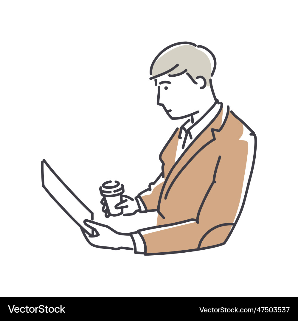 Successful man employee at job interview simple Vector Image