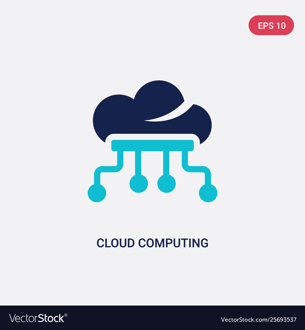 Two color cloud computing icon from artificial Vector Image