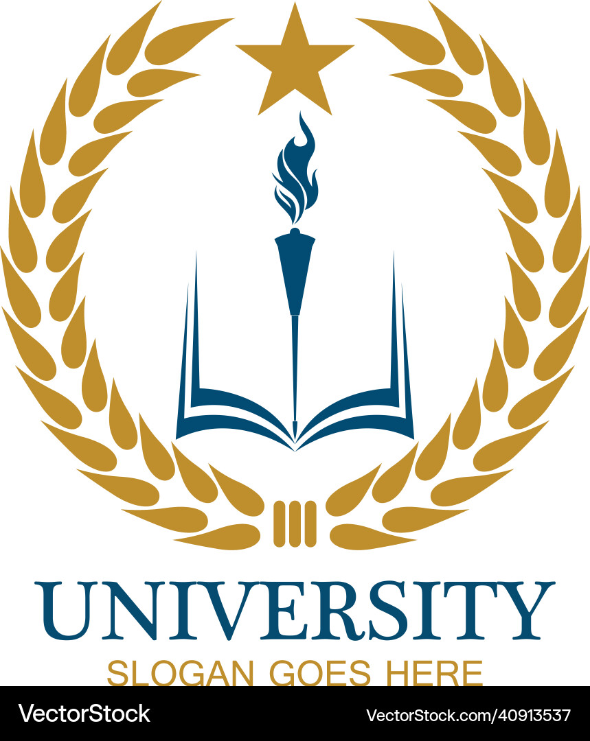 University academy school and course logo design Vector Image