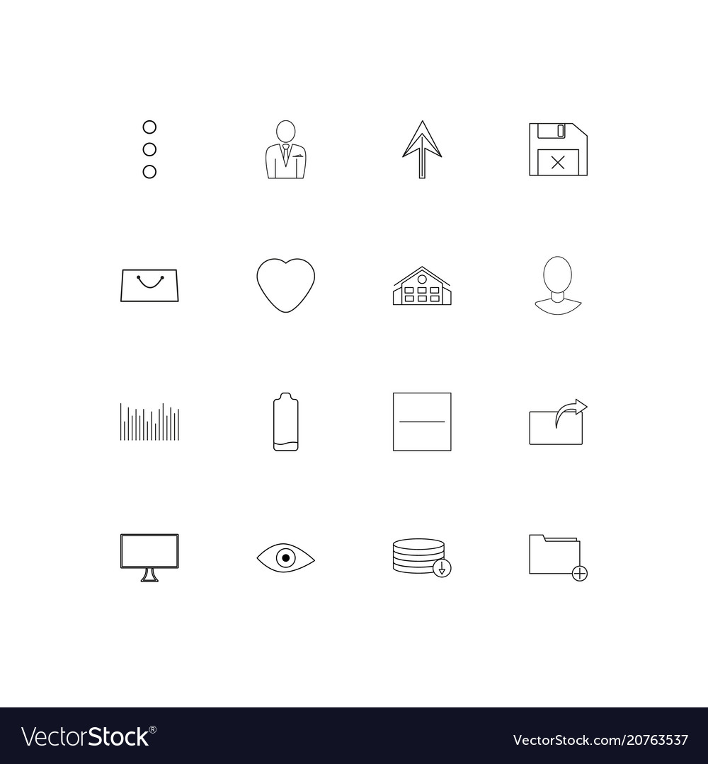 User interface linear thin icons set outlined Vector Image