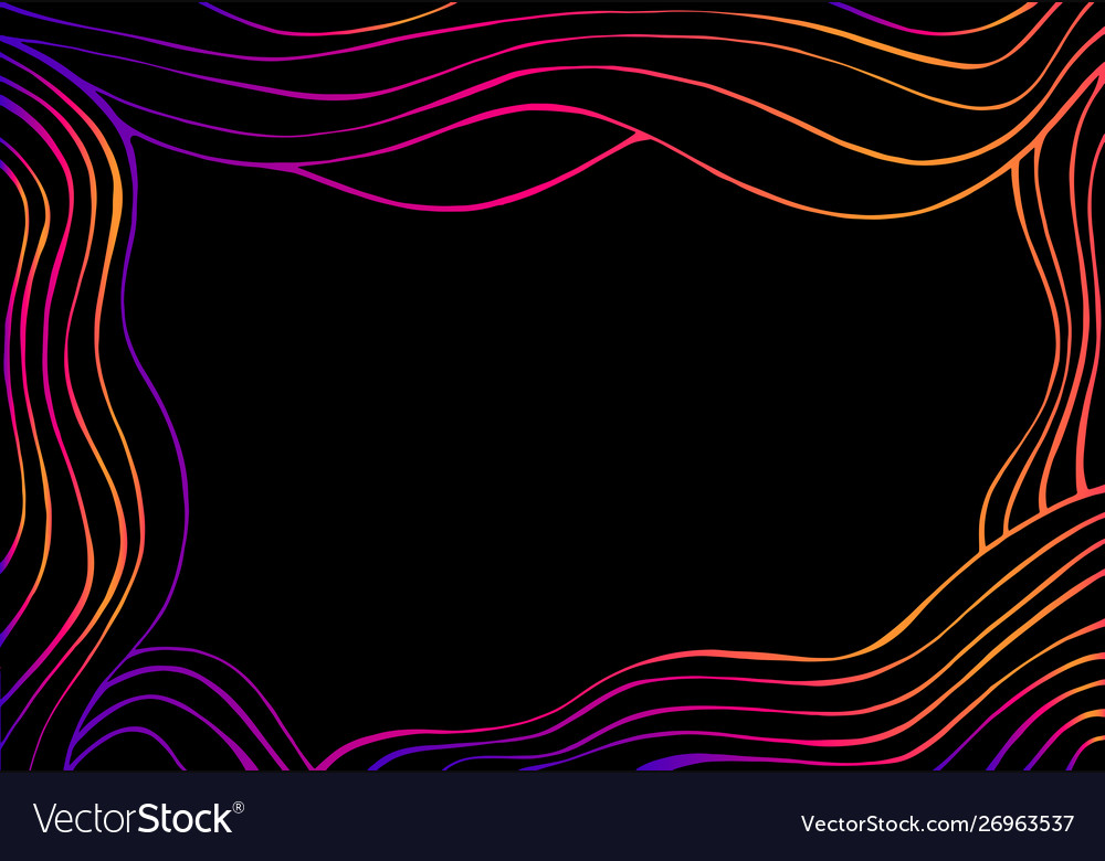 Vintage psychedelic abstract waves frame gradient Vector Image Vintage psychedelic abstract waves frame gradient Vector Image