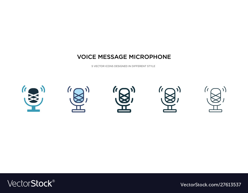 Voice message microphone button icon in different Vector Image Voice message microphone button icon in different Vector Image