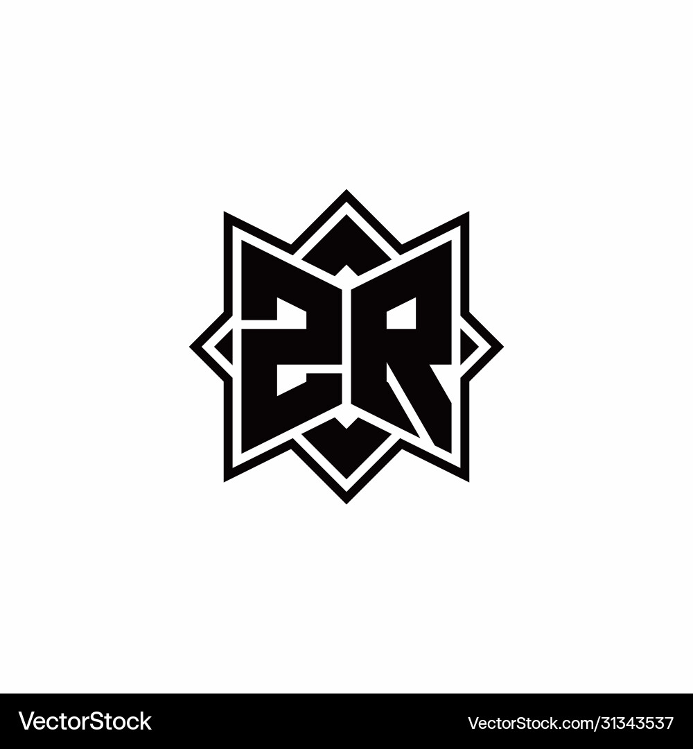 Zr monogram logo with square rotate style outline Vector Image