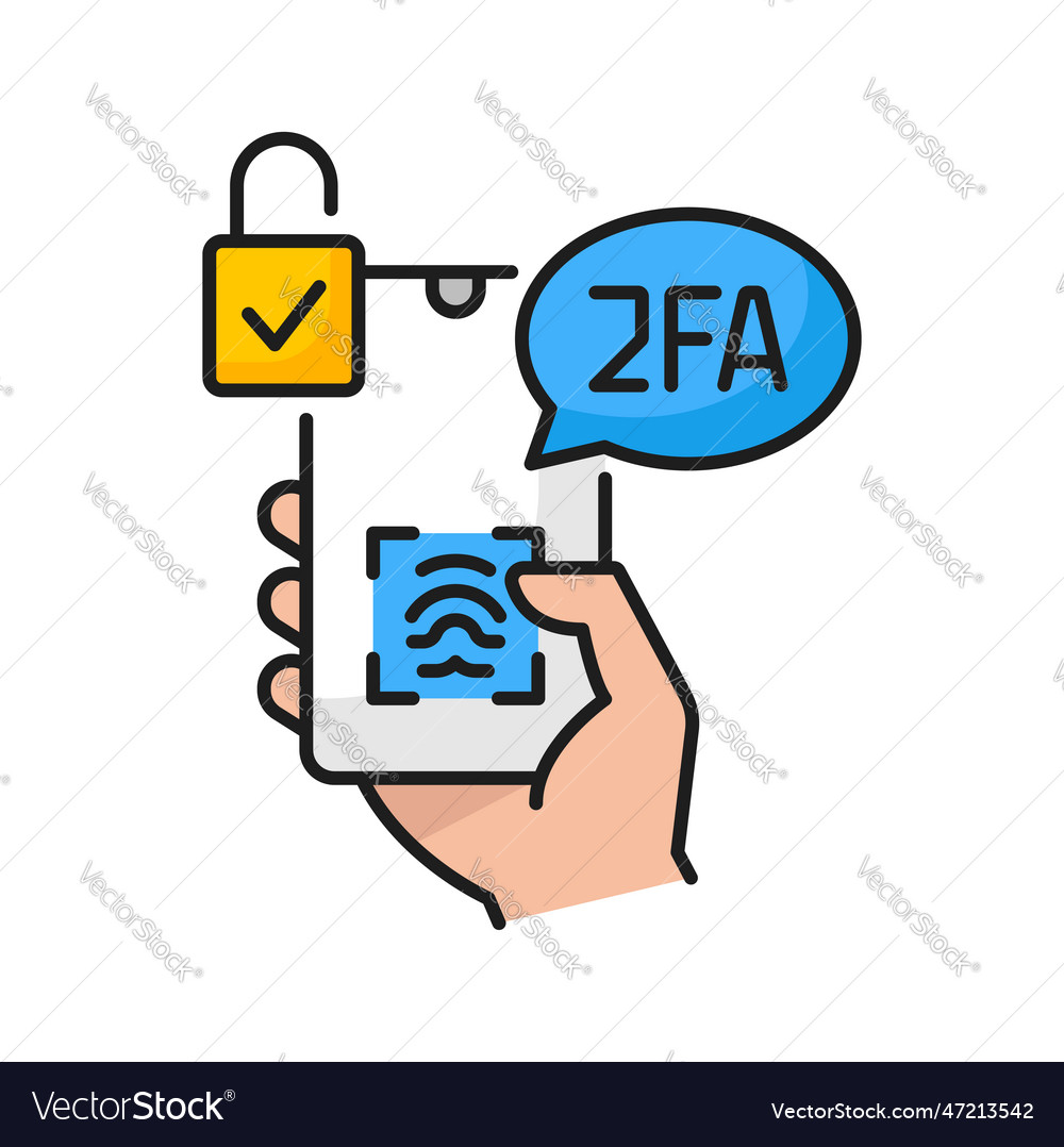 2fa Two Factor Verification Icon Security Code Vector Image