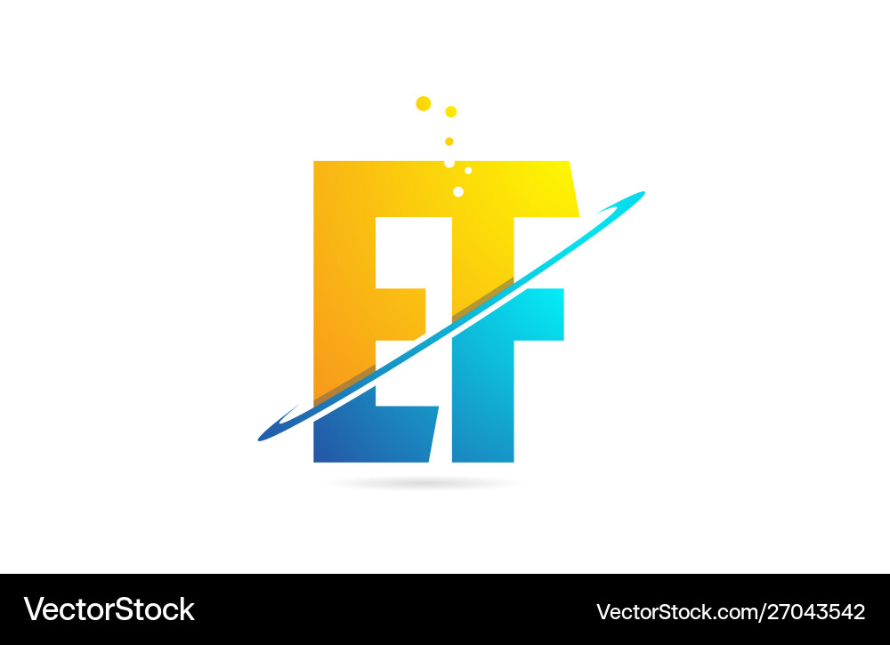 Alphabet letter ef e f combination for logo Vector Image